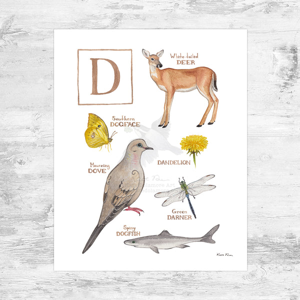 The Letter D Nature Art Print – Kate Dolamore Art