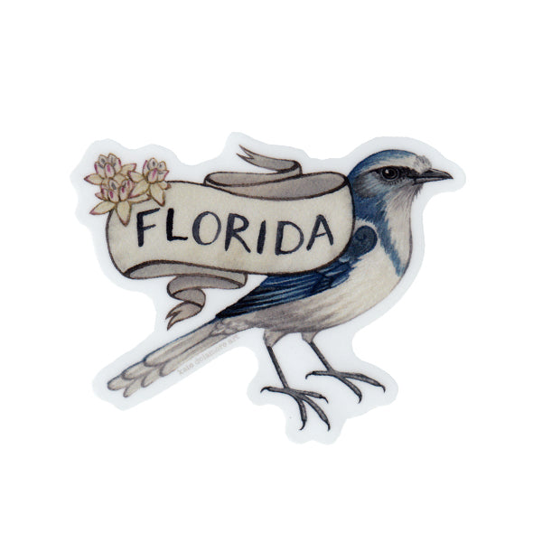 "Florida" Scrub-Jay Vinyl Sticker – Kate Dolamore Art
