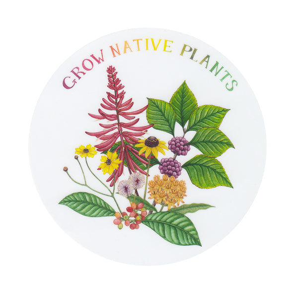 Florida "Grow Native Plants" 4" White Vinyl Sticker – Kate Dolamore Art